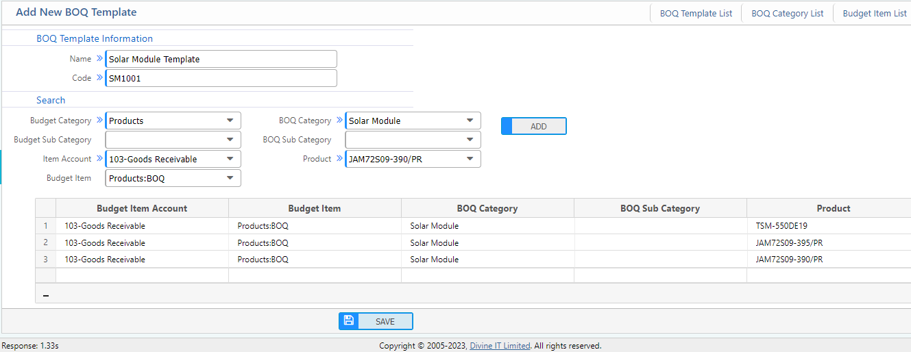 BOQ / BOM Preparation | Prism ERP Docs